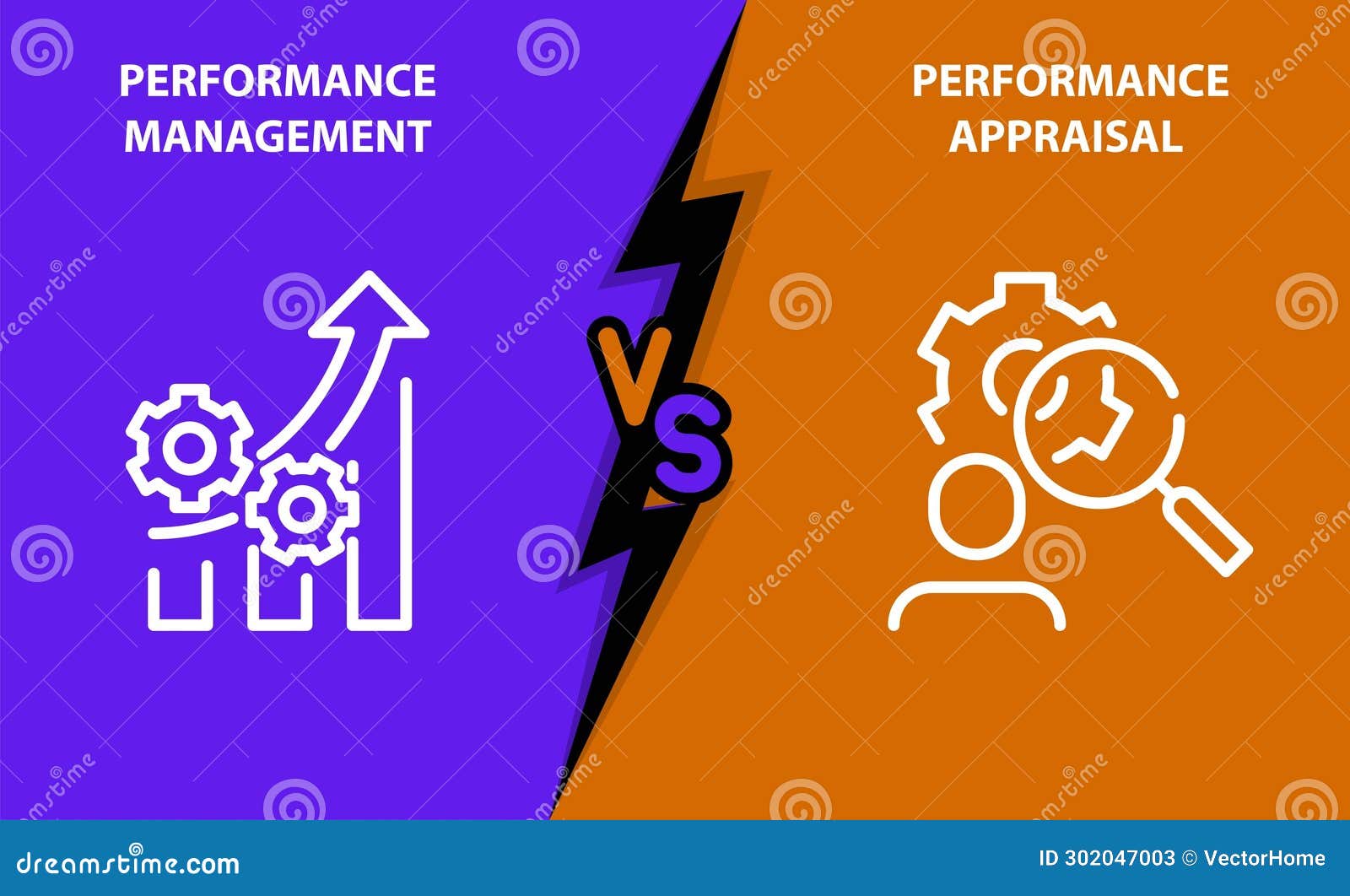 Performance Appraisal Vs Performance Management, Vector Stock Vector ...