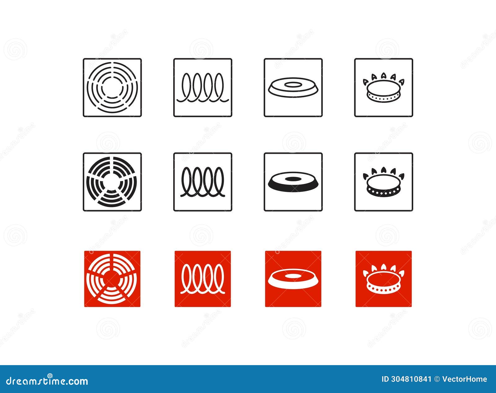 Induction, Electric, Gas and Ceramic Hob Cooker Icon , Vector Illustration Stock Vector ...
