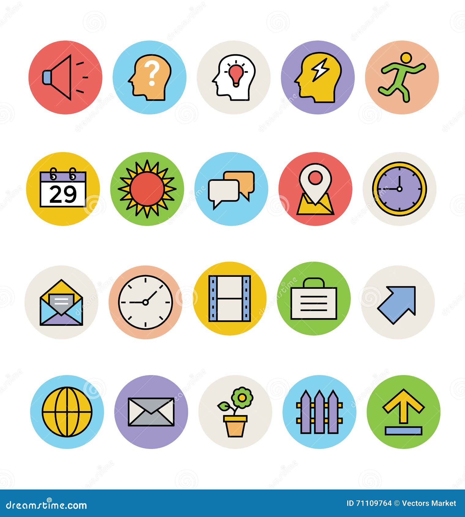 Basic Colored Vector Icons 5 Stock Illustrations – 1 Basic Colored ...