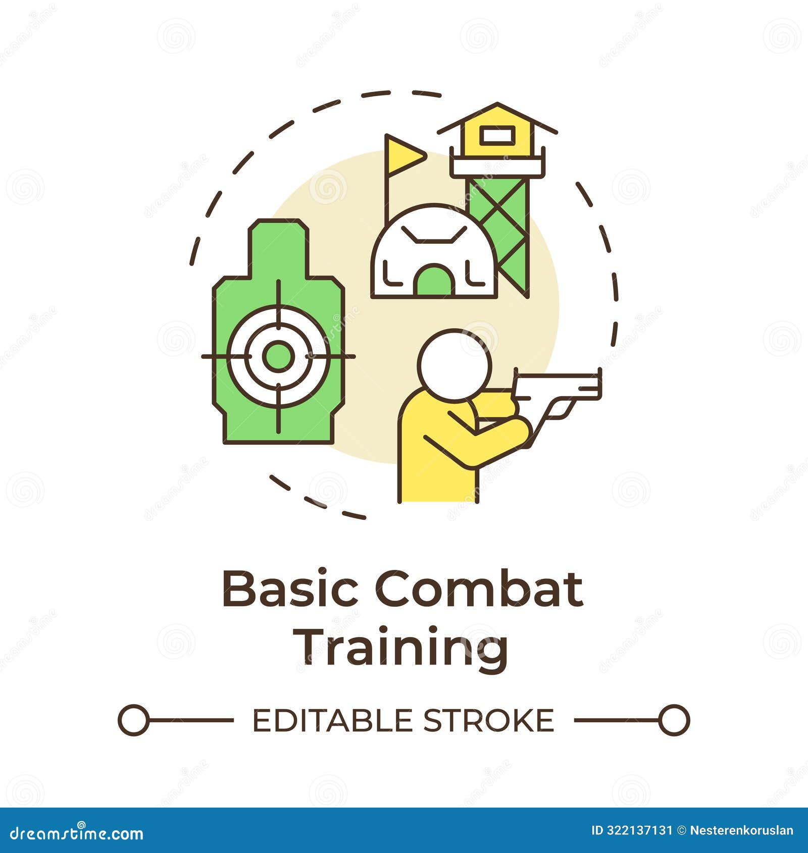 Basic Combat Training Multi Color Concept Icon Stock Vector ...