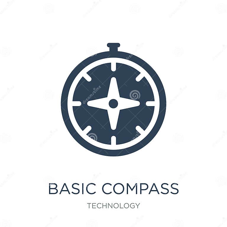 Basic Compass Icon in Trendy Design Style. Basic Compass Icon Isolated ...