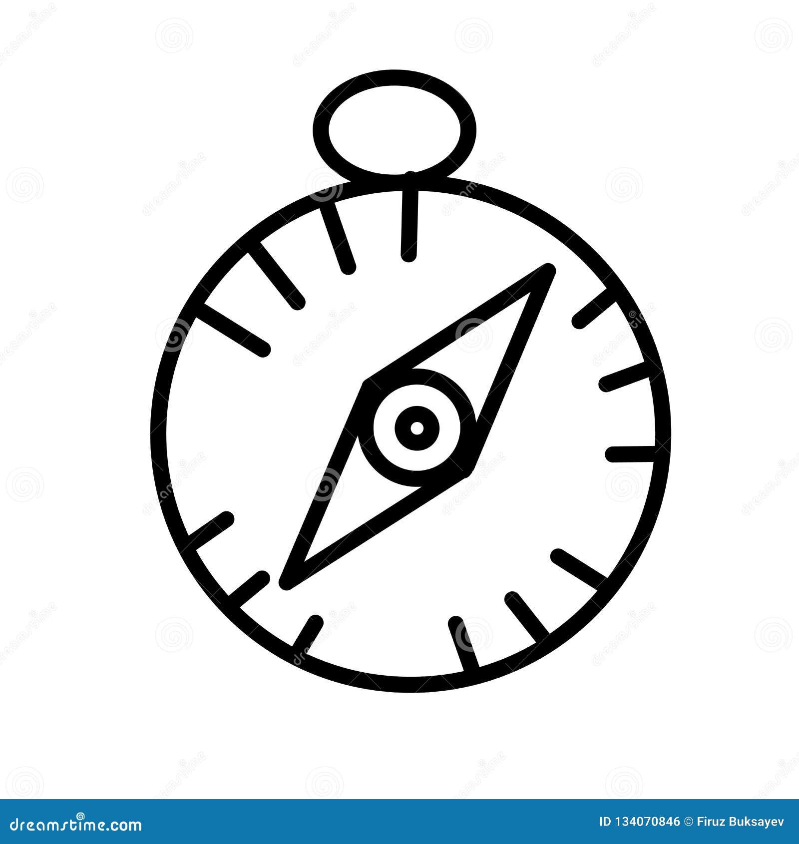 Basic Compass Icon Vector Sign and Symbol Isolated on White Background ...