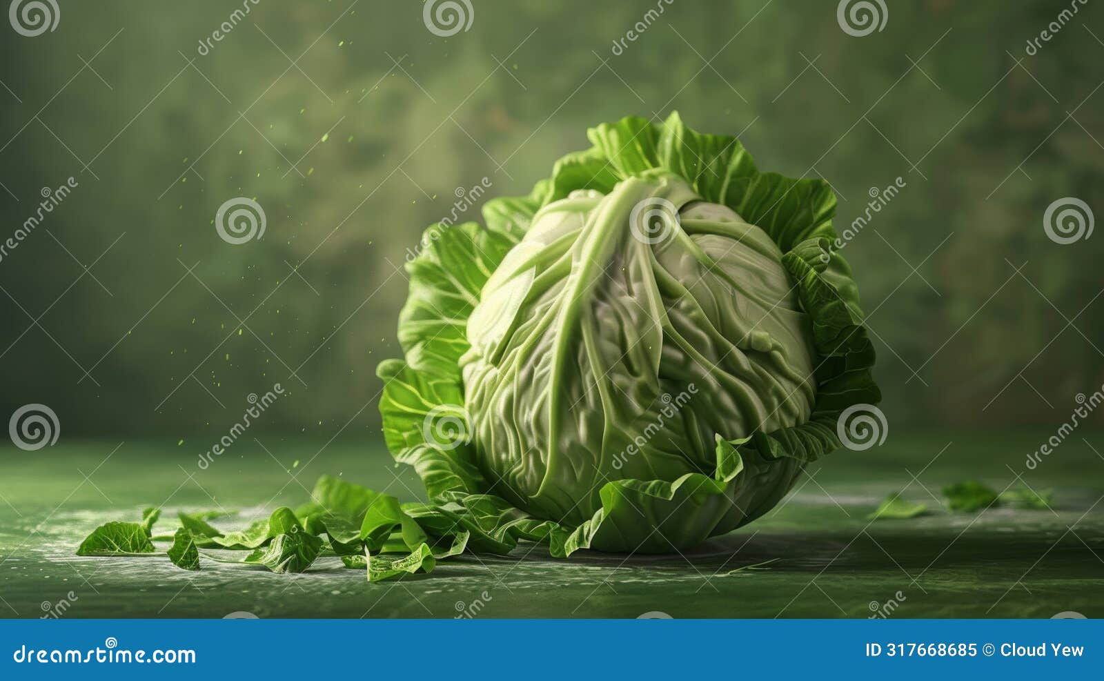 Basic Composition of a Spinning Piece of Cabbage Stock Illustration ...