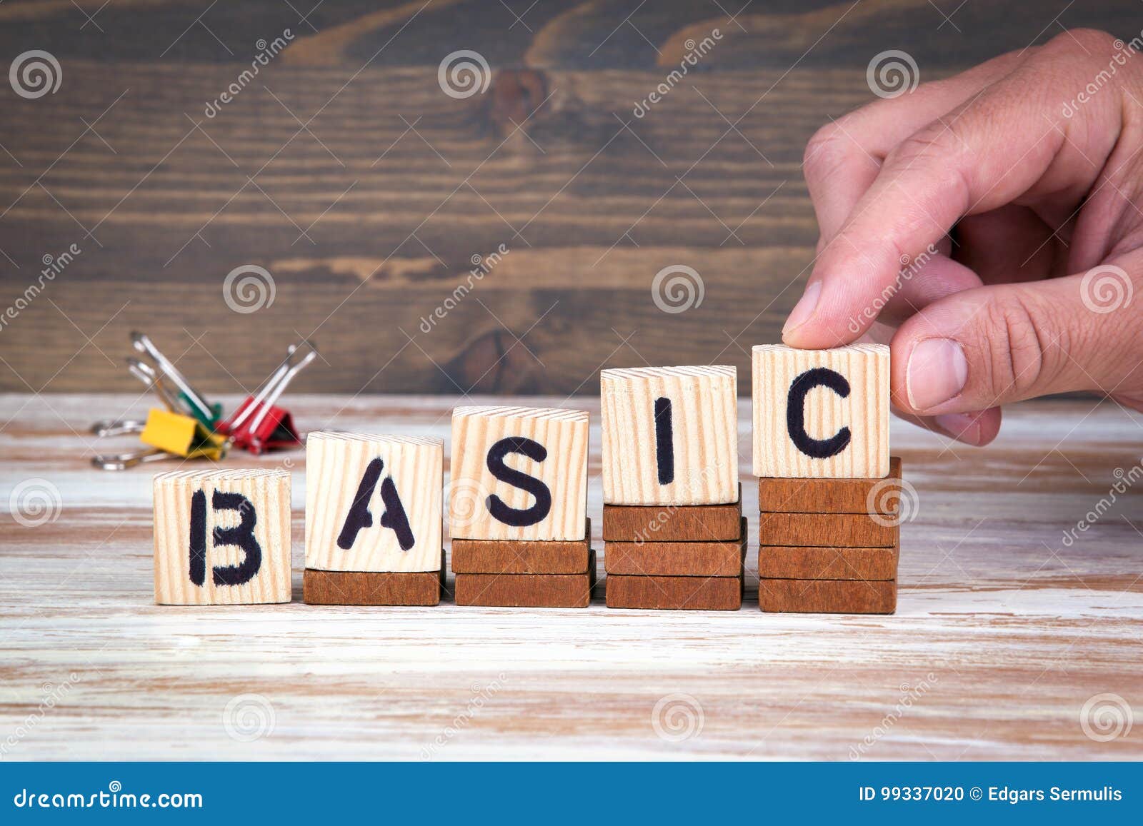 Basic Concept. Wooden Letters on the Office Desk, Informative and ...
