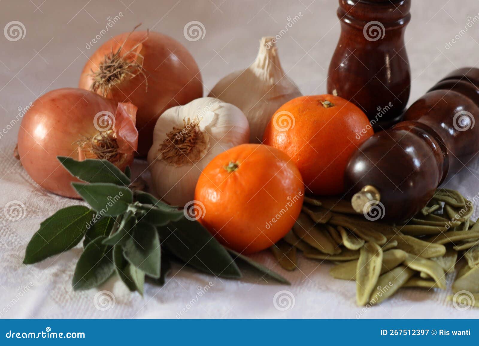 Basic Cooking Ingredients with Spices and Herb. Stock Image - Image of ...