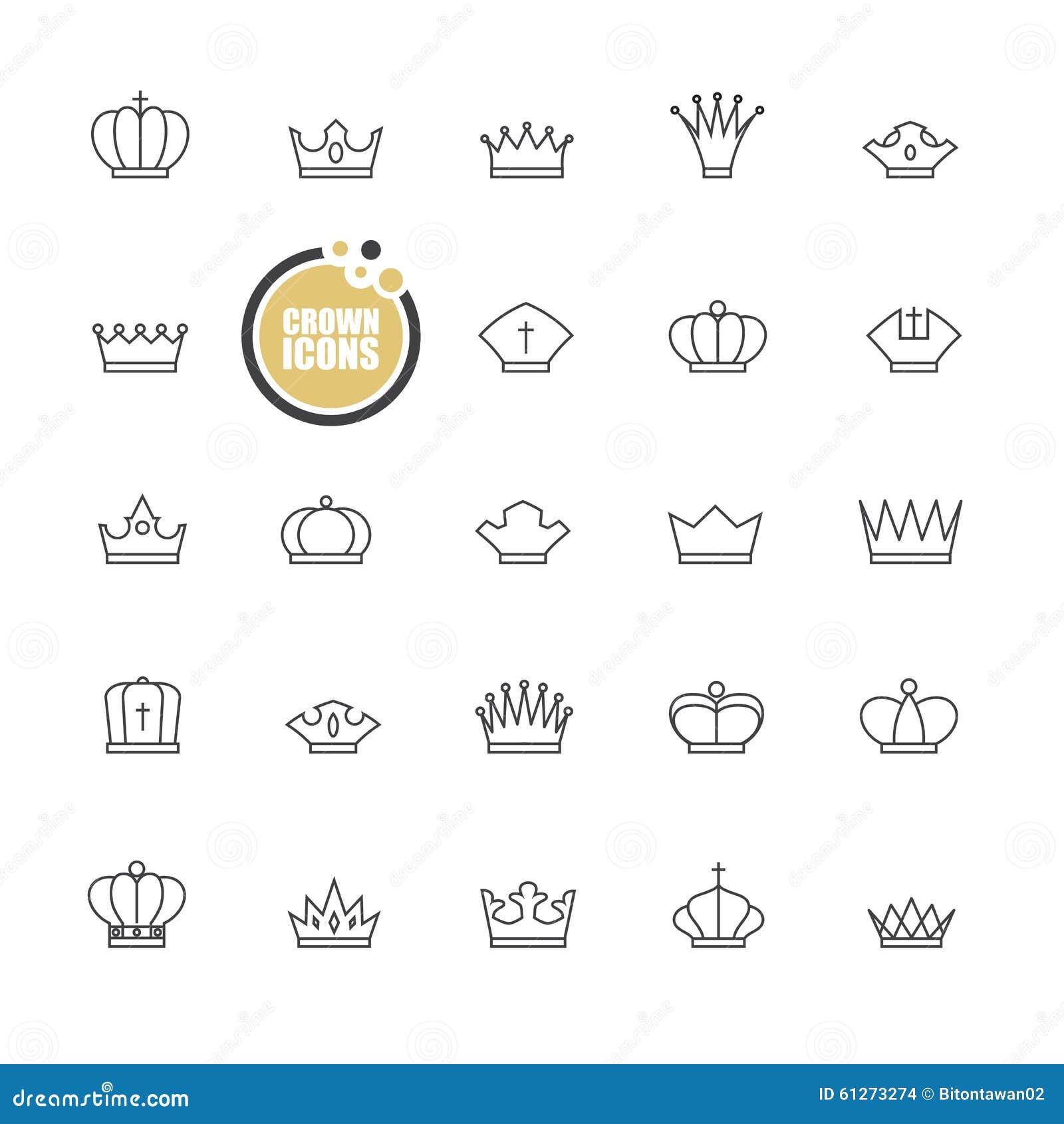 Basic Crown Icons Design Vector Illustration | CartoonDealer.com #61273274
