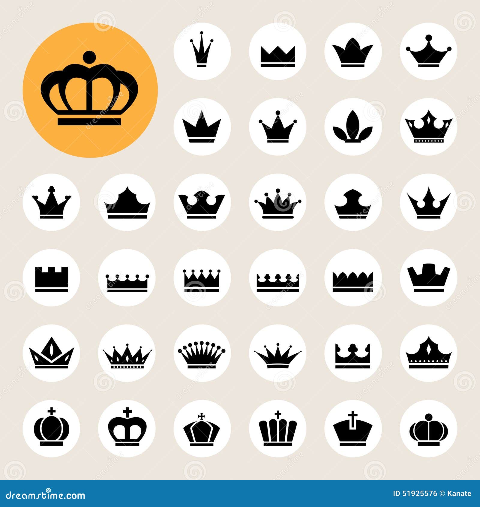 Basic Crown icons set stock vector. Illustration of coronation - 51925576