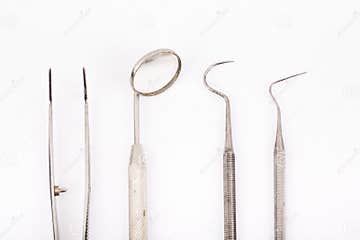 Basic Dental Examination Instruments Set Stock Image - Image of ...