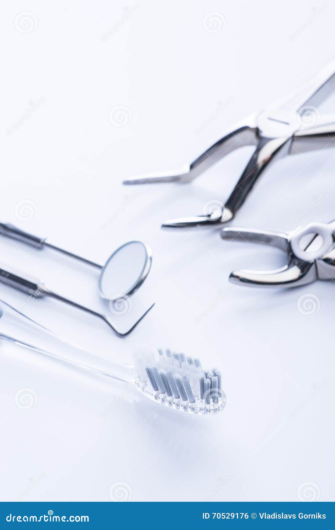 Basic Dental Tools on White Table Stock Photo - Image of dentistry ...