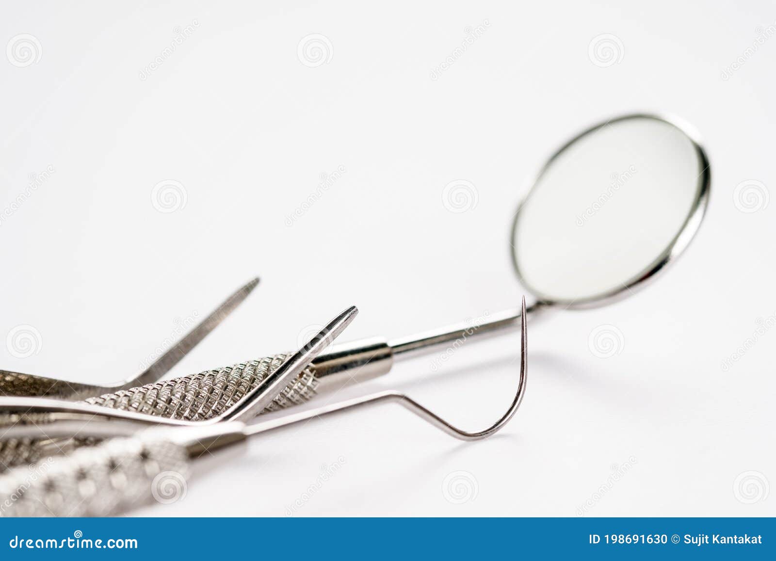 Basic dentist tools. stock photo. Image of mirror, basic - 198691630