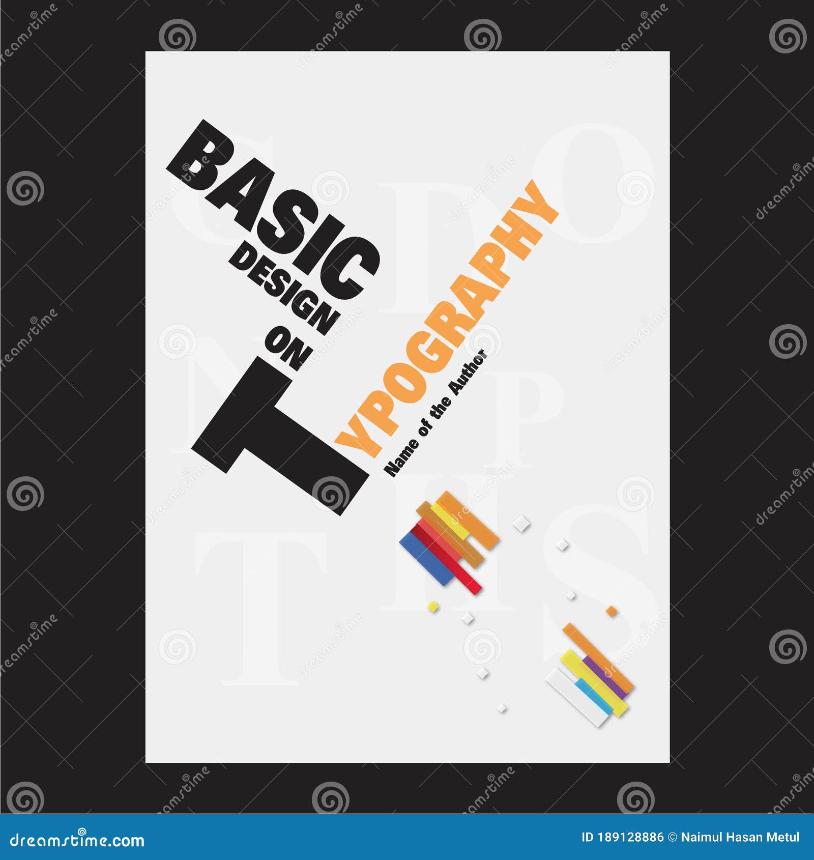 Basic Design on Typography Book Cover Design Stock Vector ...