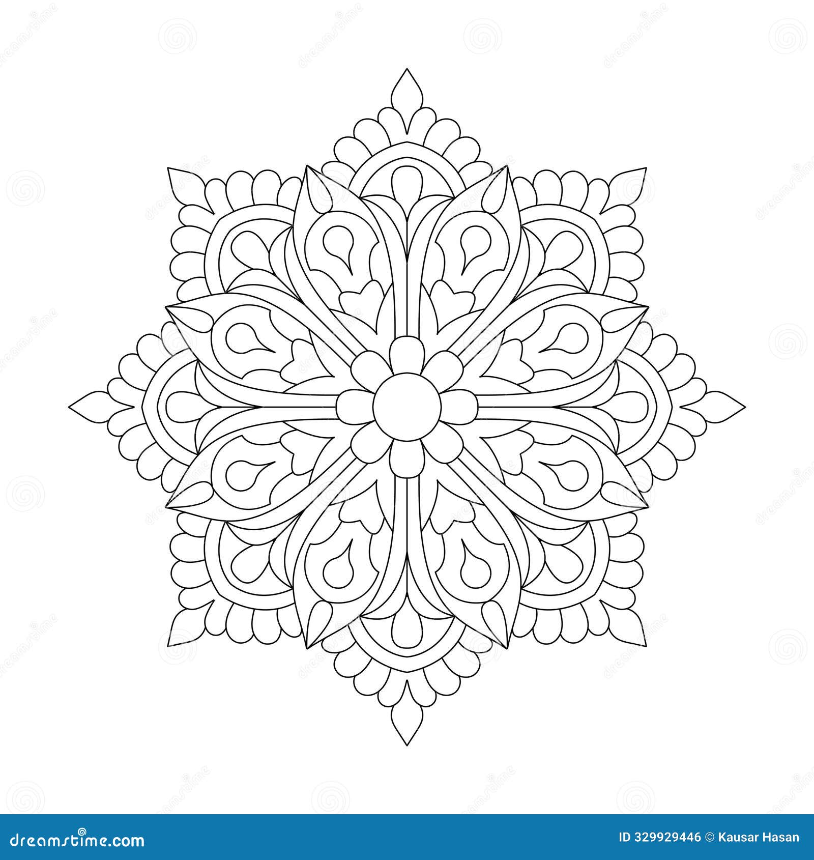 Basic Digital Mandala Design Printable Coloring Book Page Vector ...