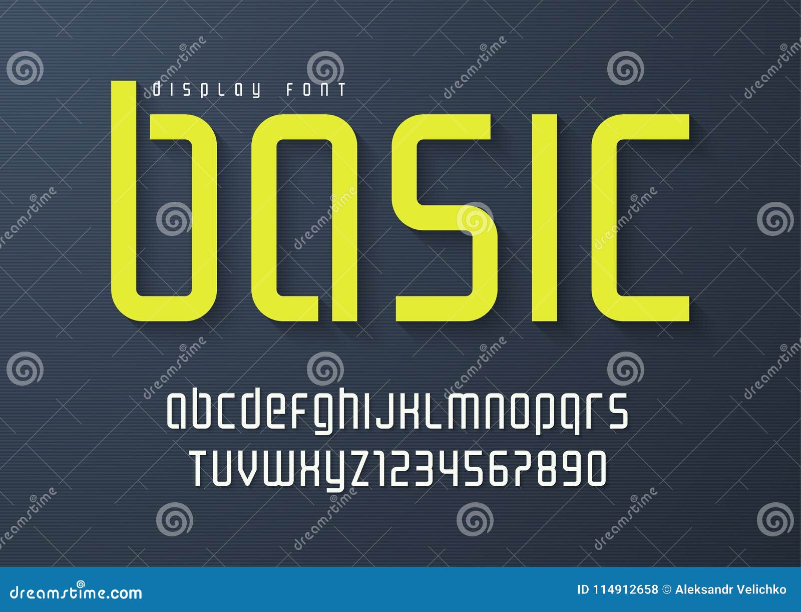 Basic Display Font Design, Alphabet, Typeface, Letters and Numbe Stock ...