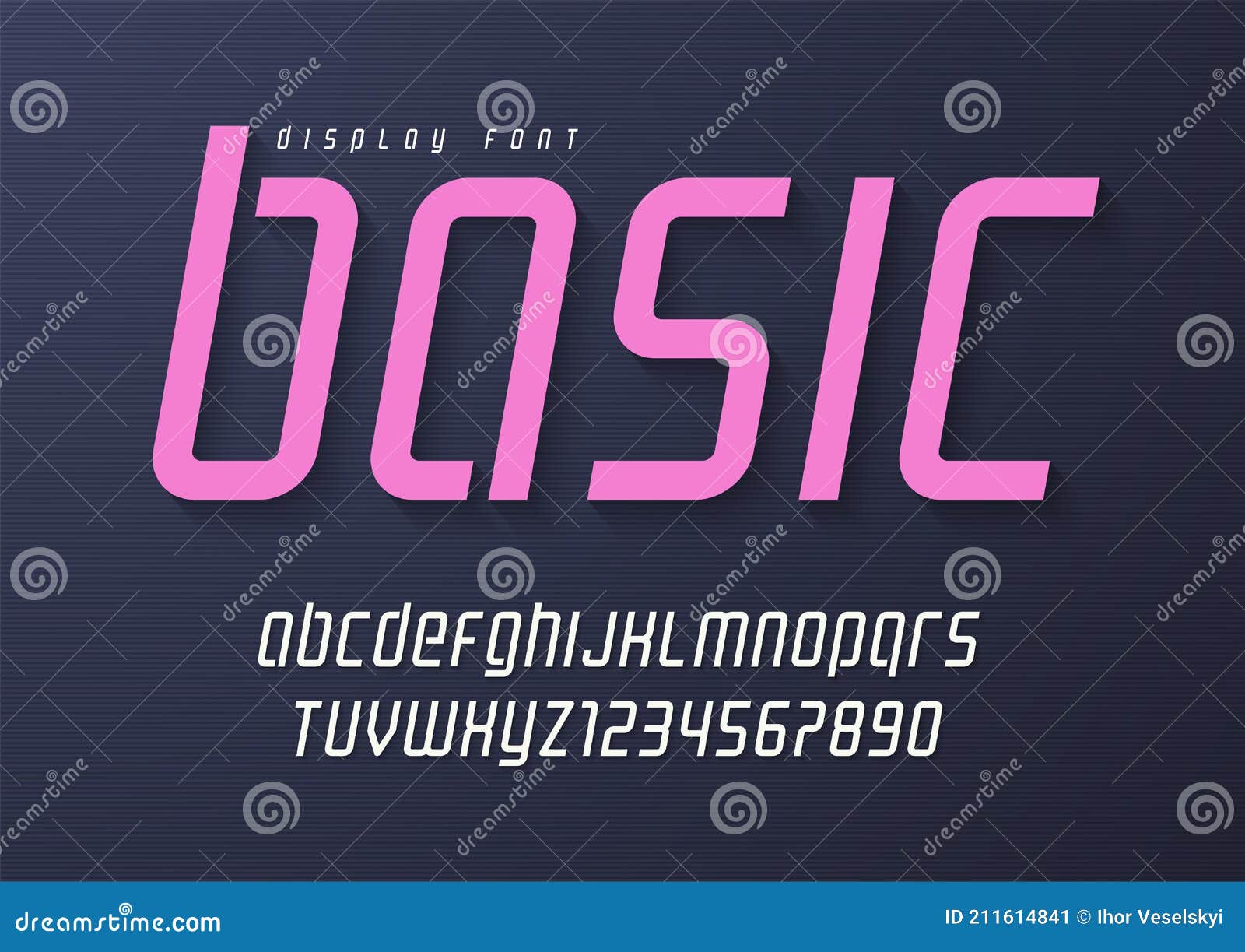 Basic Display Font Design, Alphabet, Typeface, Letters and Numbe Stock ...