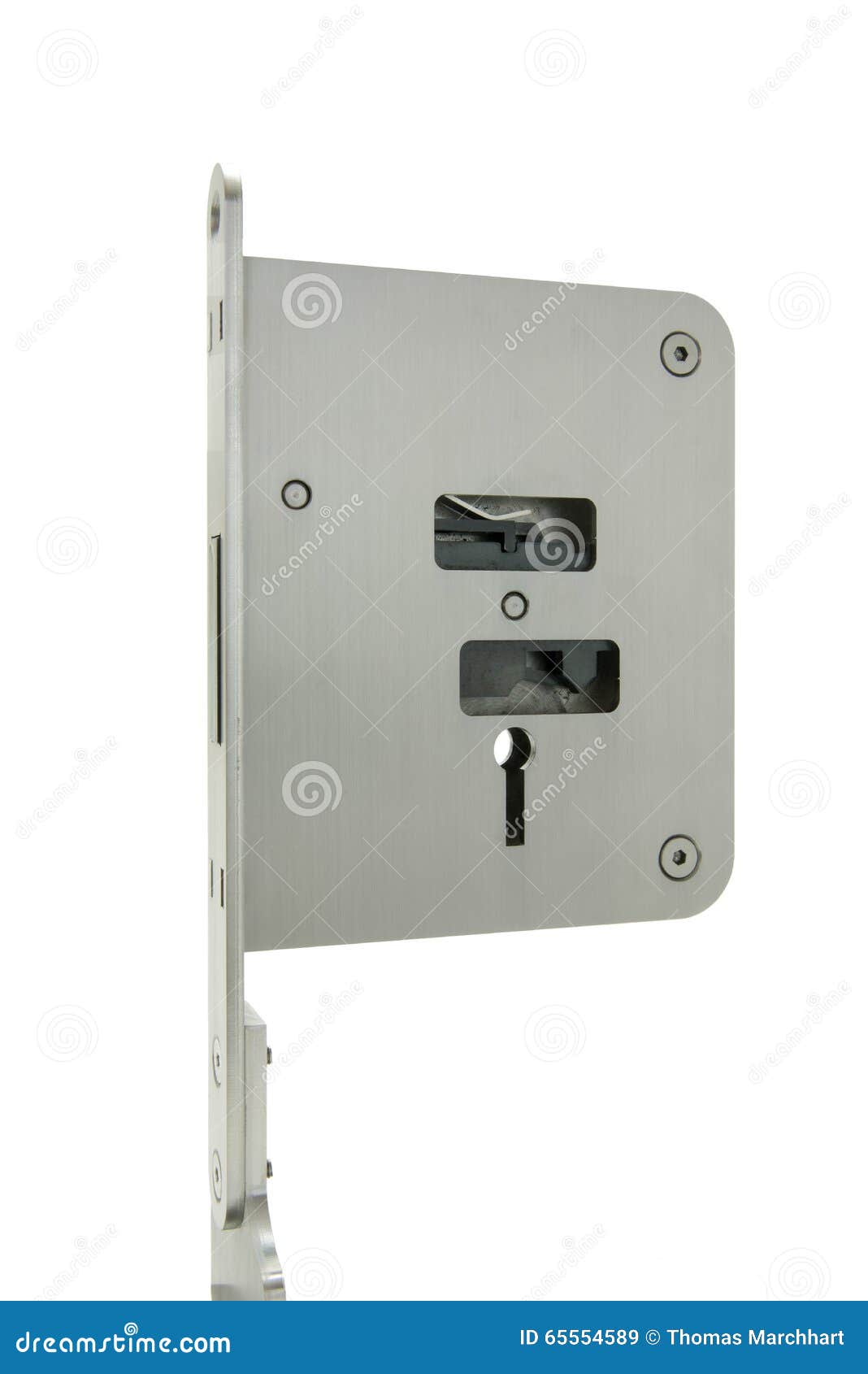Basic door lock with key stock image. Image of latch - 65554589