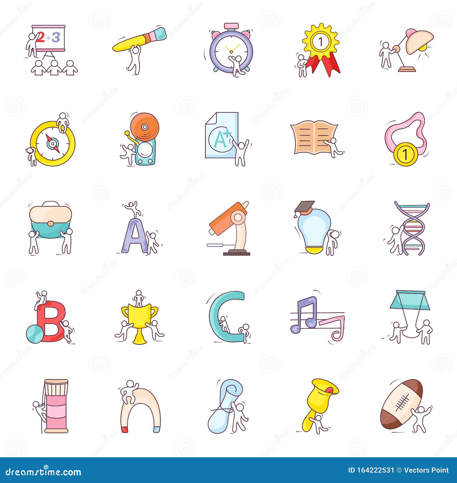 Basic Education Doodle Icons Pack Stock Illustration - Illustration of ...
