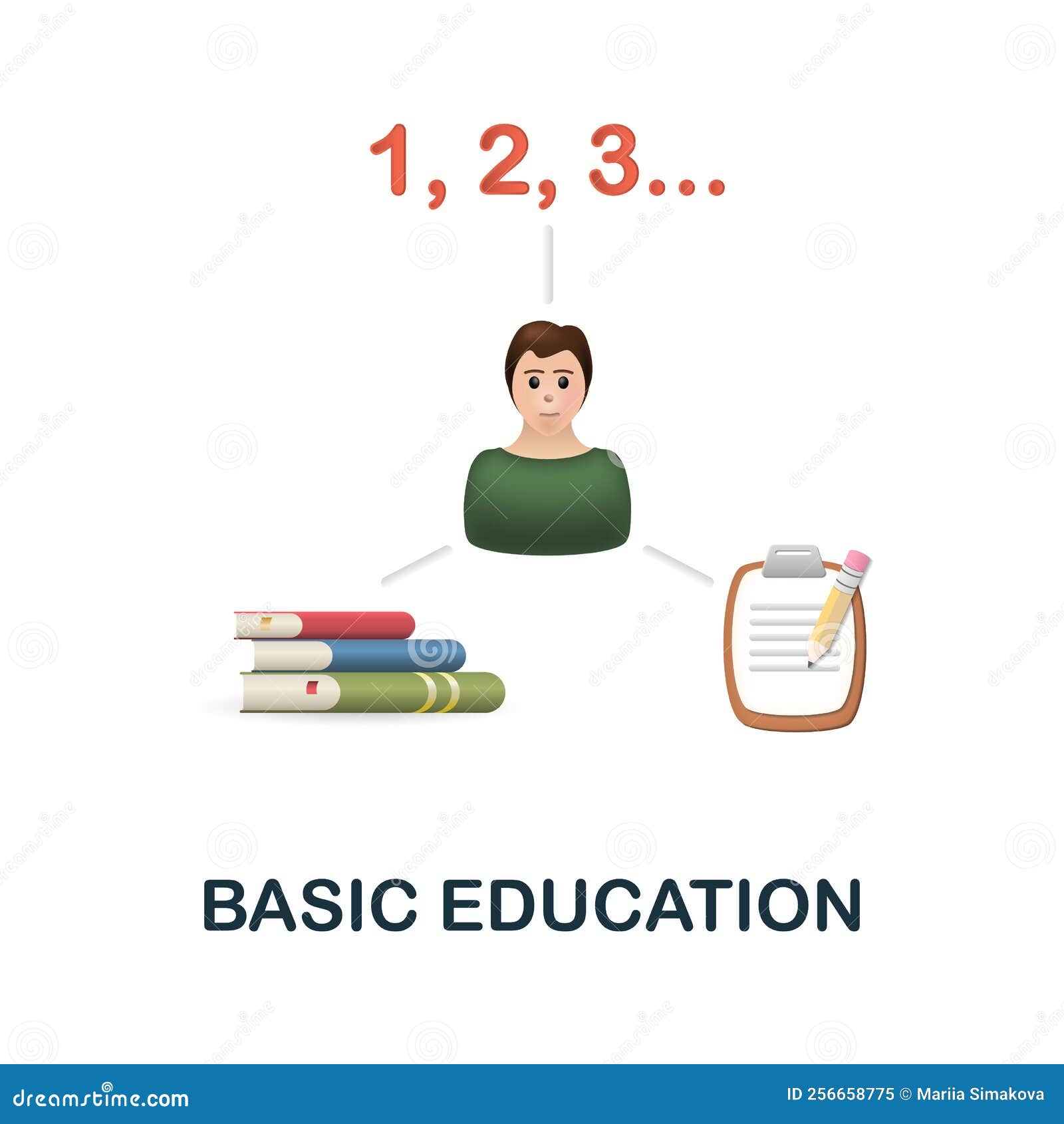 Basic Education Icon. 3d Illustration from Cognitive Skills Collection ...