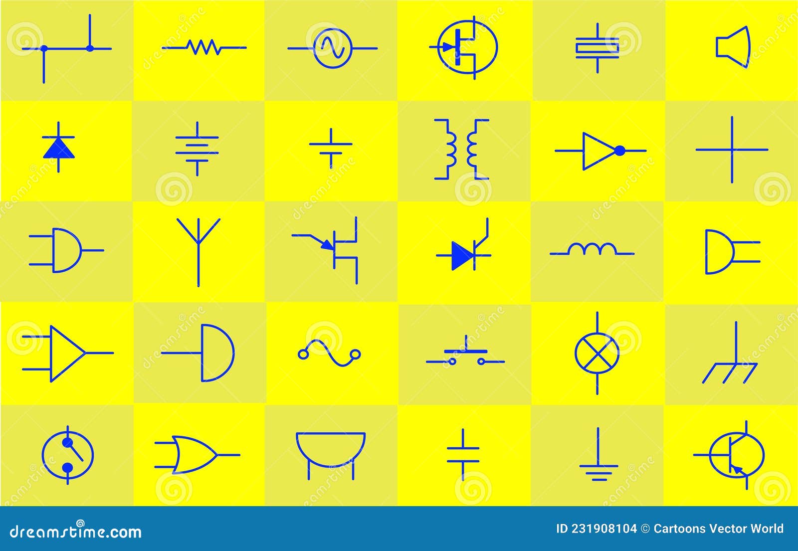 Basic Electronics Components Icon Vector Artwork Illustration Stock ...