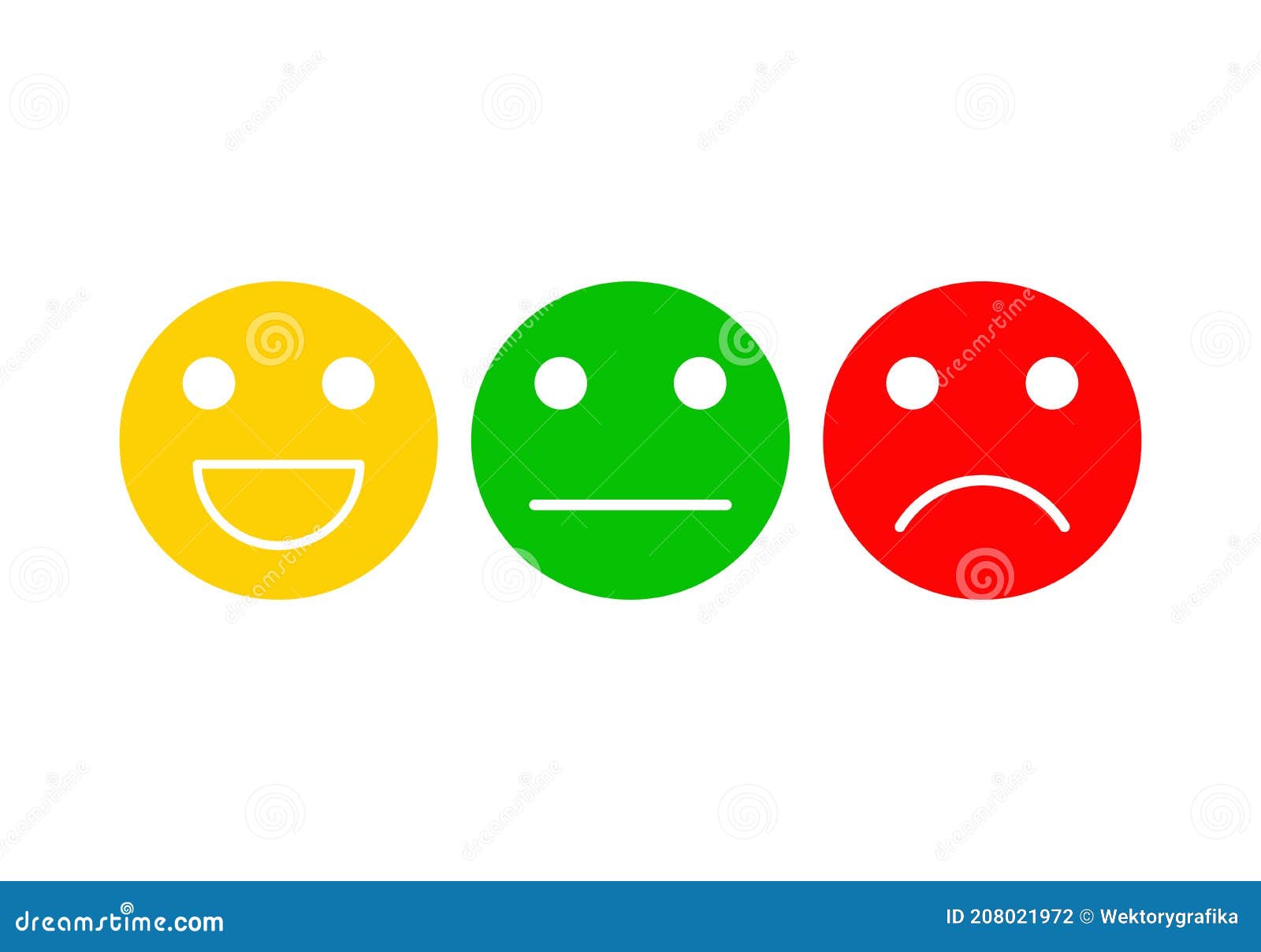 Emoticons. Feedback. Rating Scale With Smiles Representing Various ...