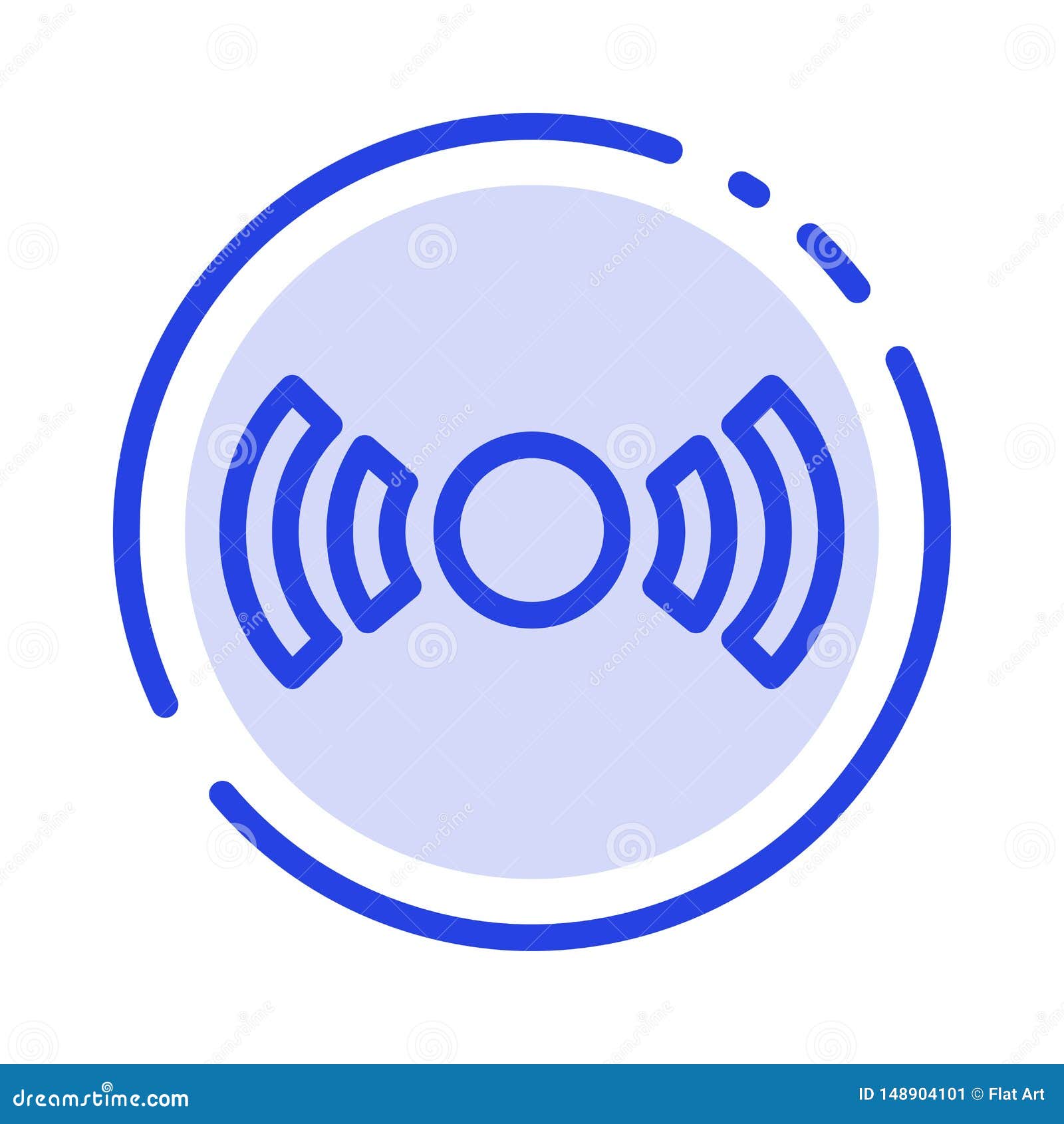Basic, Essential, Signal, Ui, Ux Blue Dotted Line Line Icon Stock ...