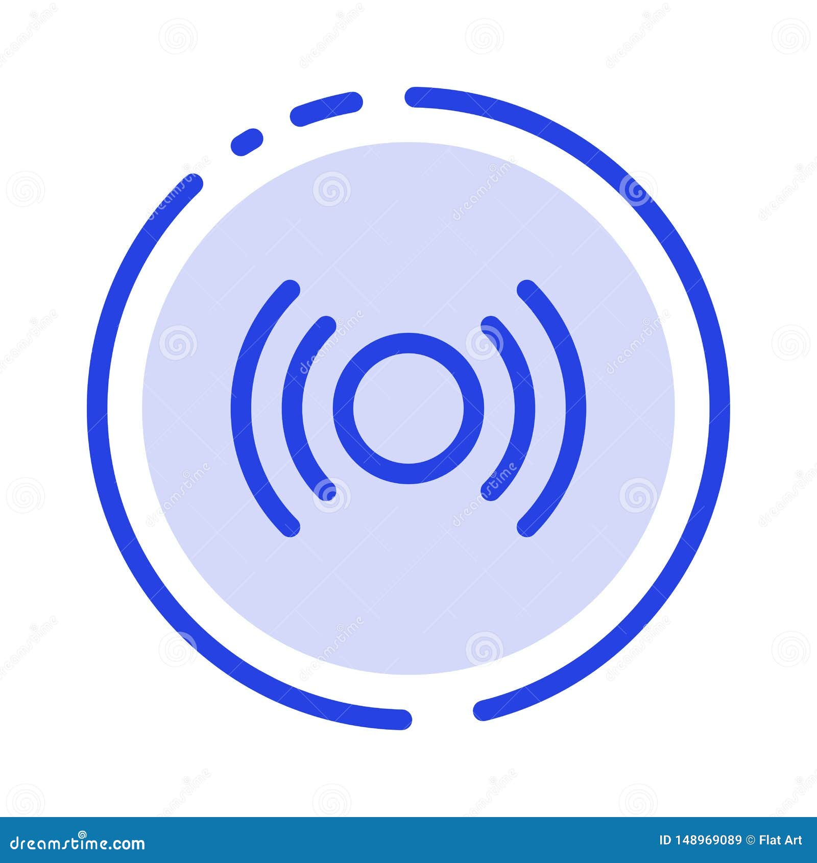 Basic, Essential, Signal, Ui, Ux Blue Dotted Line Line Icon Stock ...