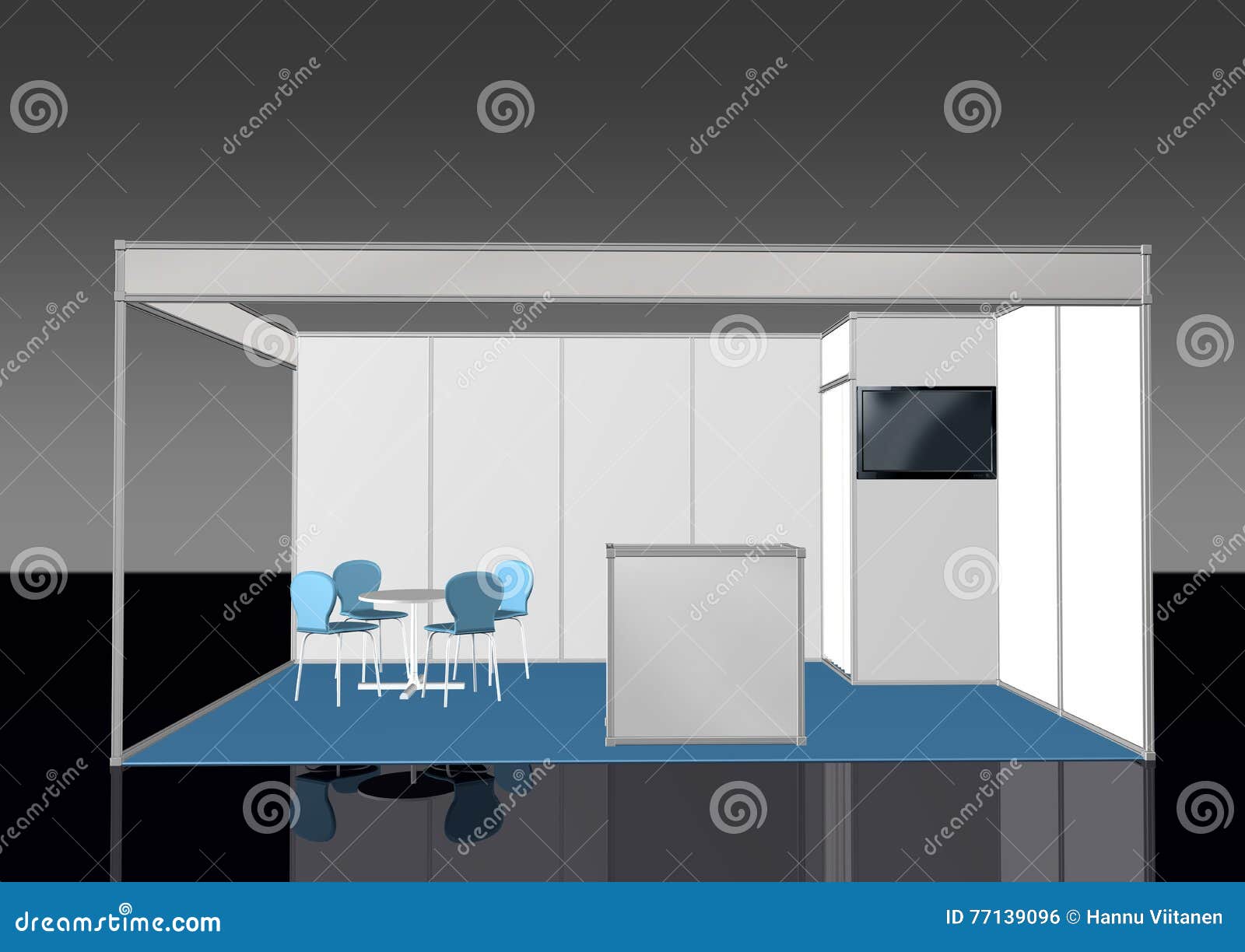 Basic Exhibition Stand Booth 3D Front View Stock Illustration ...