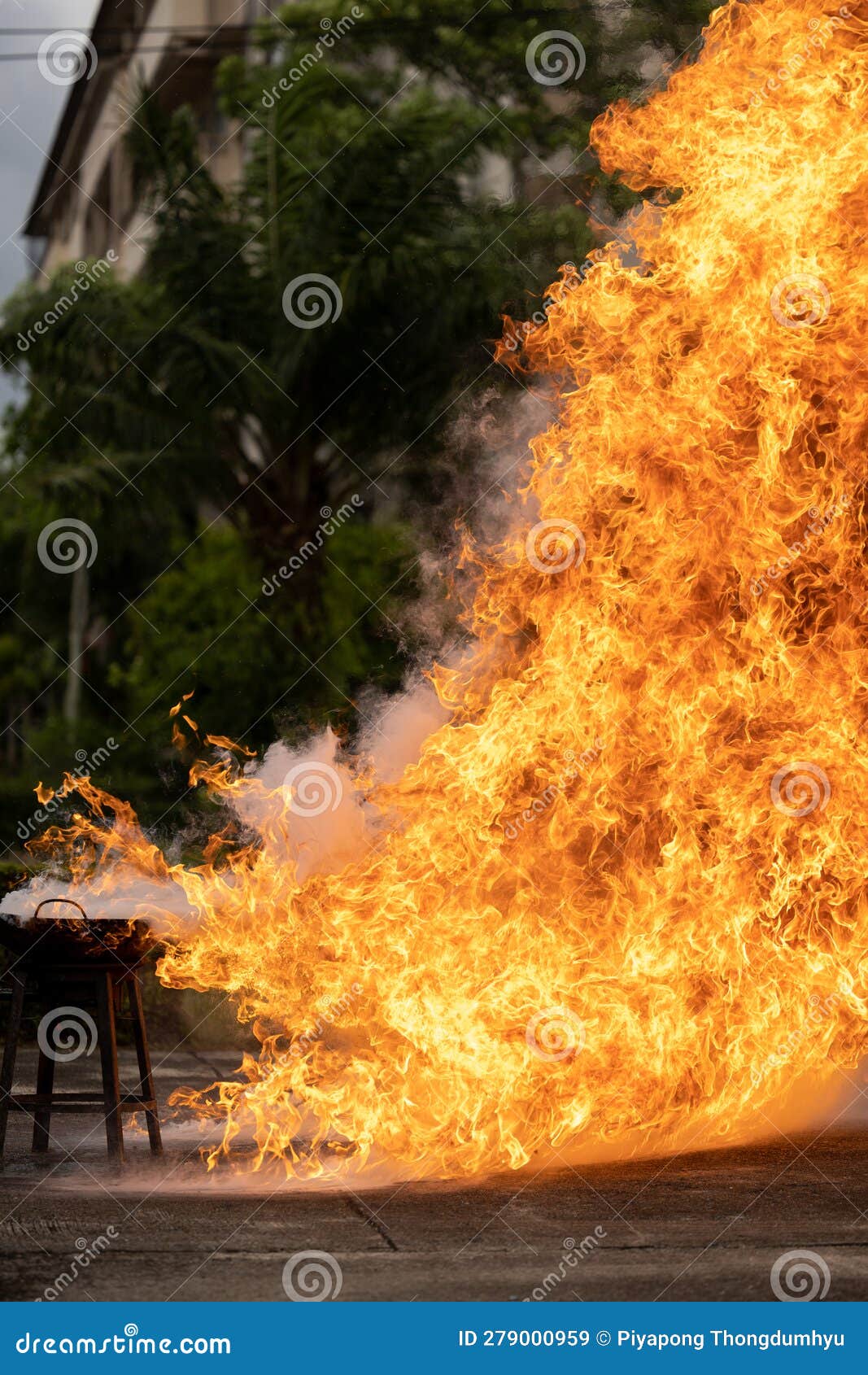Basic Fire Fighting and Practice of the Emergency. Stock Image - Image ...