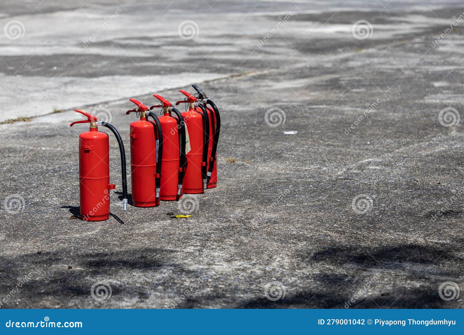 Basic Fire Fighting and Practice of the Emergency. Stock Photo - Image ...