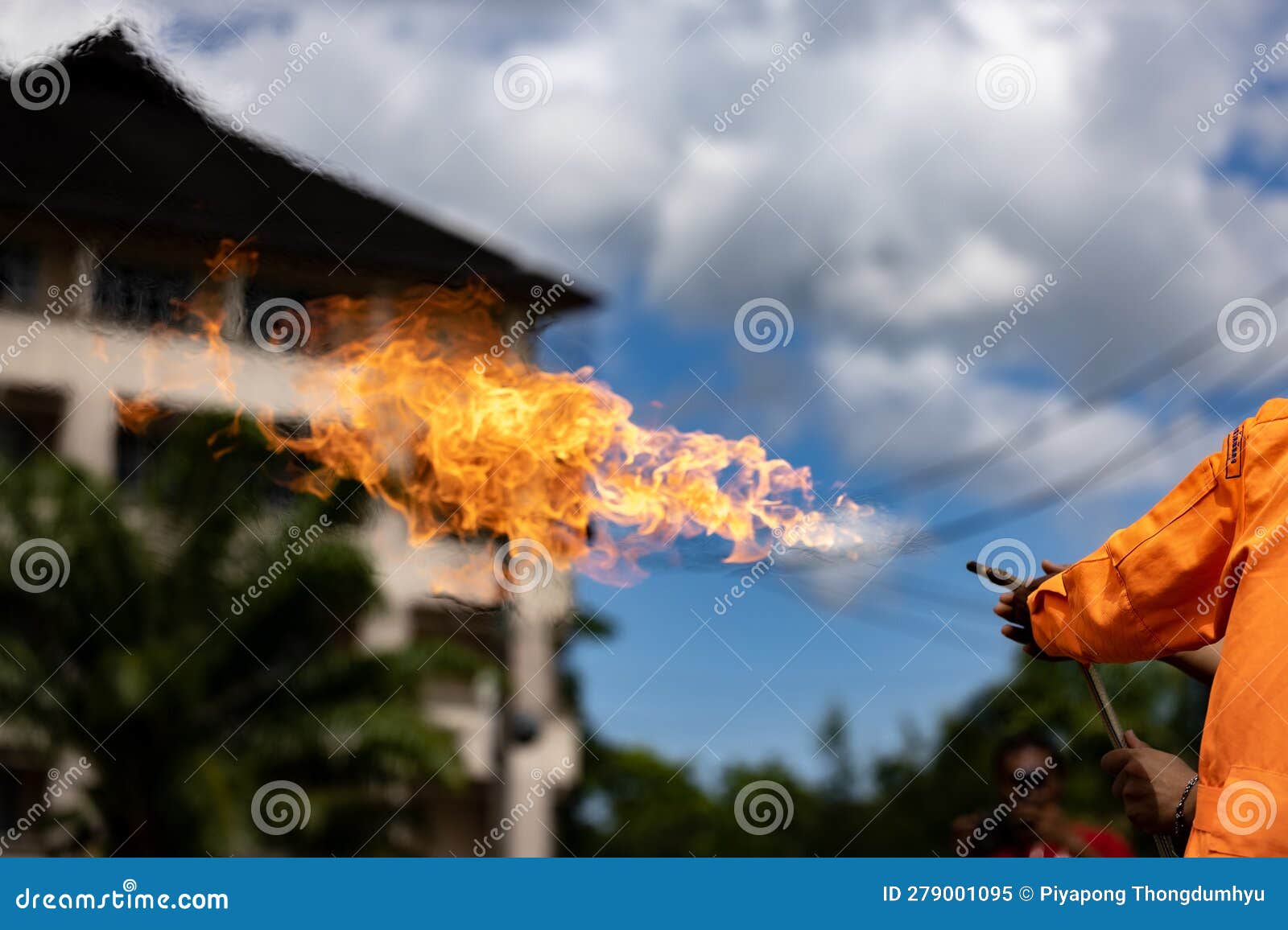 Basic Fire Fighting and Practice of the Emergency. Stock Image - Image ...