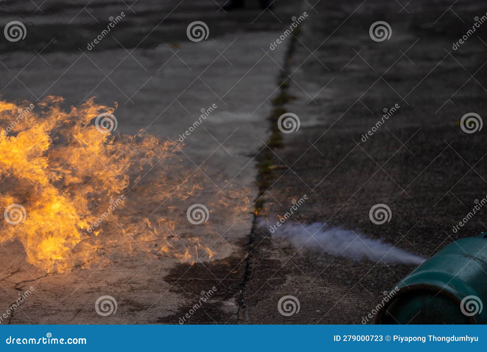 Basic Fire Fighting and Practice of the Emergency. Stock Image - Image ...