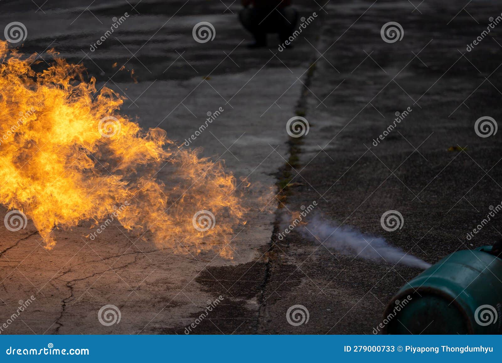 Basic Fire Fighting and Practice of the Emergency. Stock Image - Image ...