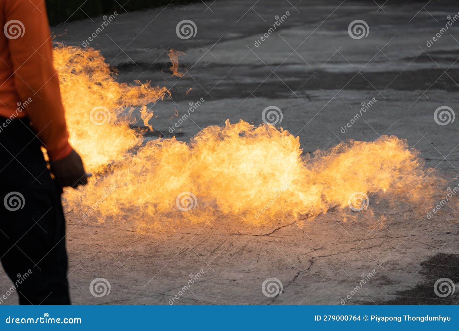 Basic Fire Fighting and Practice of the Emergency. Stock Photo - Image ...