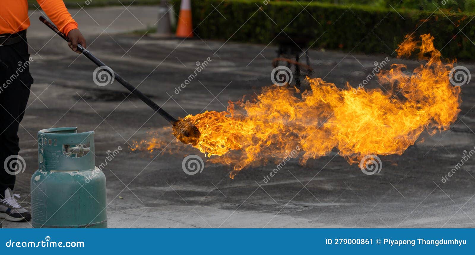 Basic Fire Fighting and Practice of the Emergency. Stock Image - Image ...