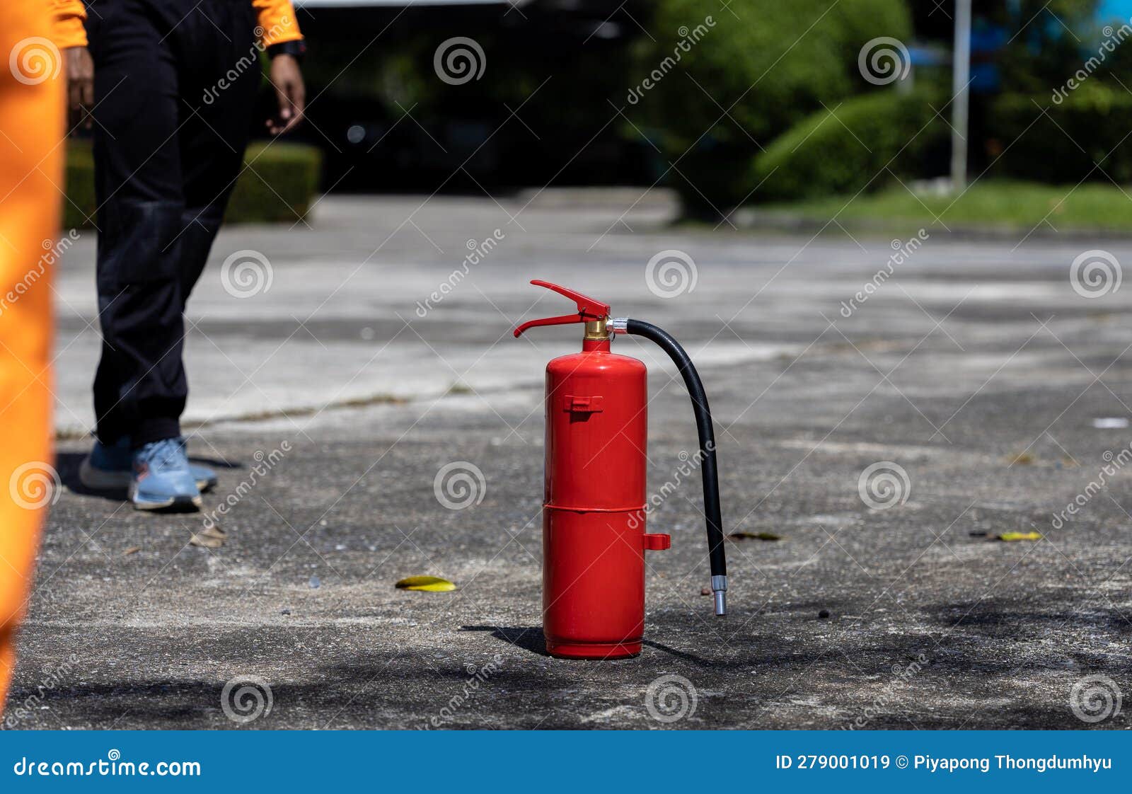 Basic Fire Fighting and Practice of the Emergency. Stock Image - Image ...
