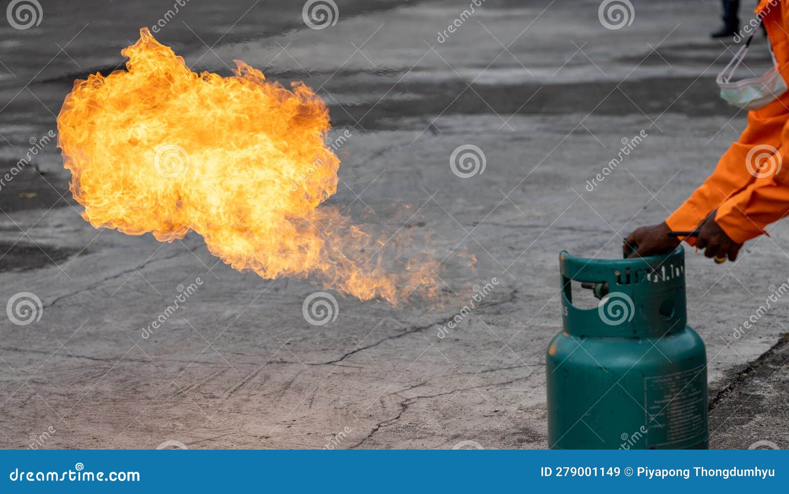 Basic Fire Fighting and Practice of the Emergency. Stock Image - Image ...