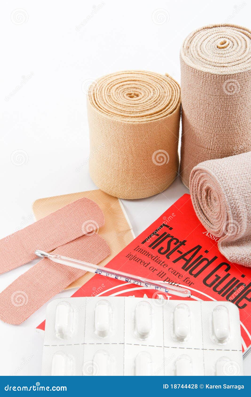 Basic First Aid Elements stock photo. Image of elastic - 18744428
