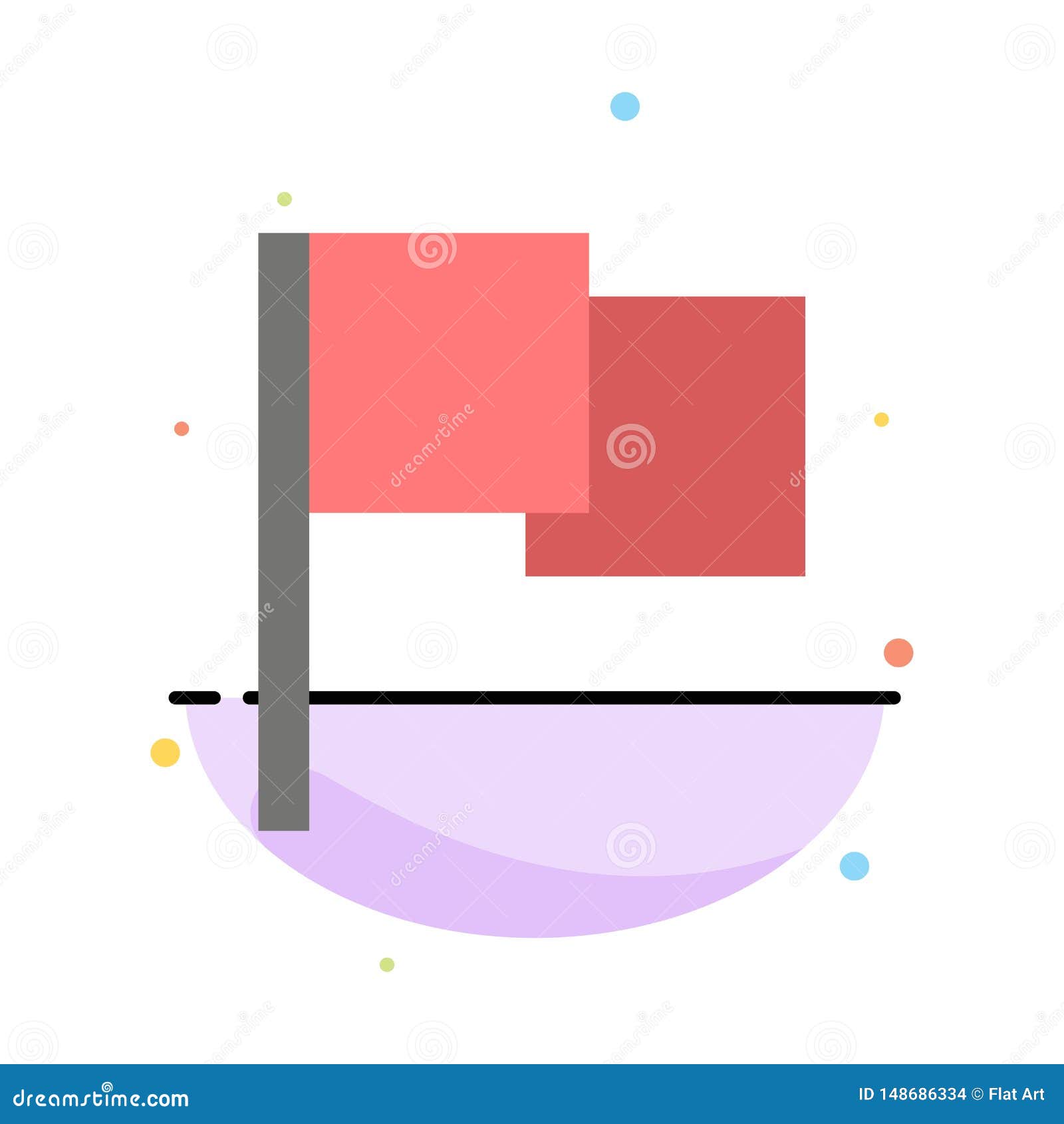 Basic, Flag, Ui Abstract Flat Color Icon Template Stock Vector ...