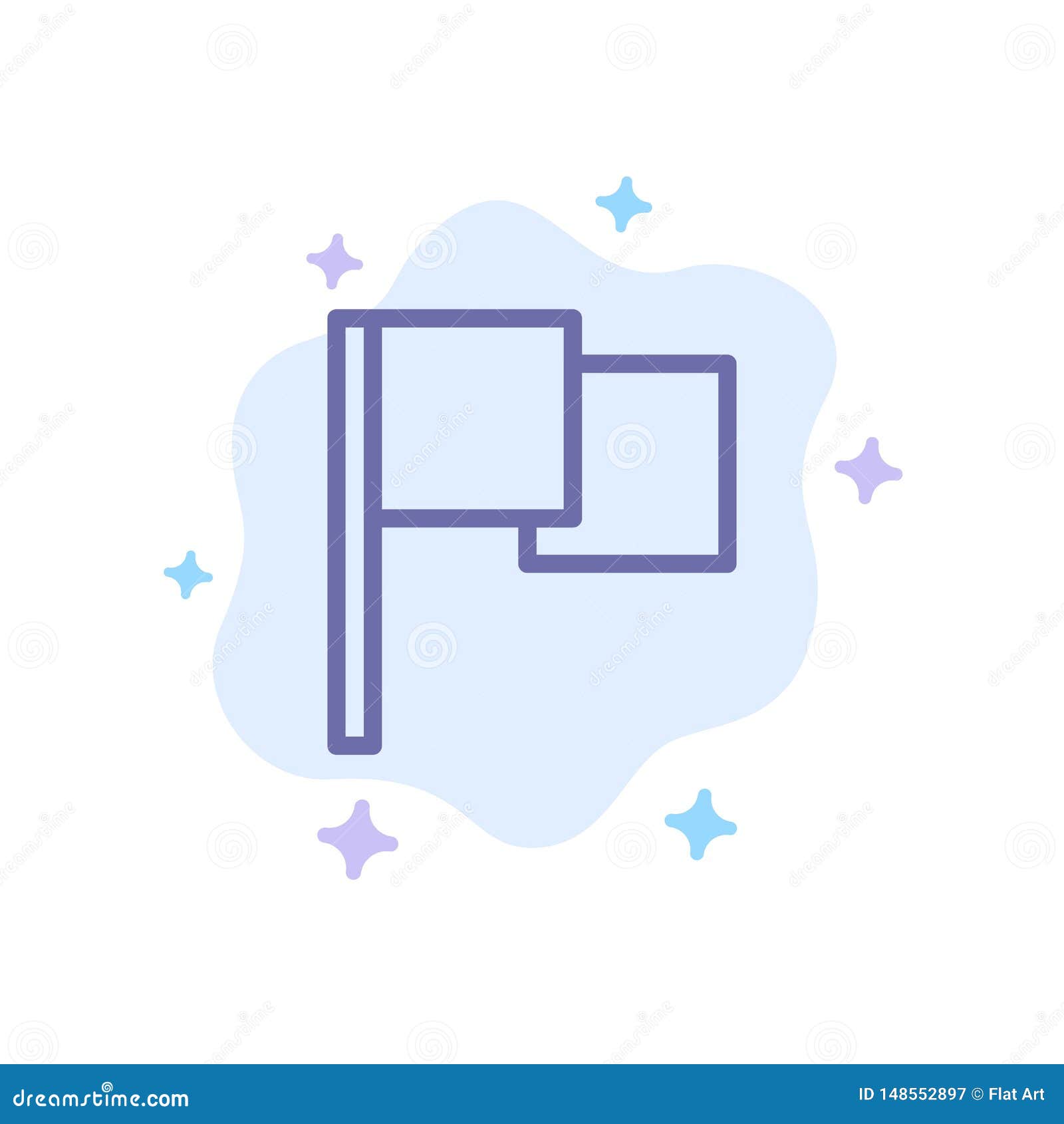 Basic, Flag, Ui Blue Icon on Abstract Cloud Background Stock Vector ...