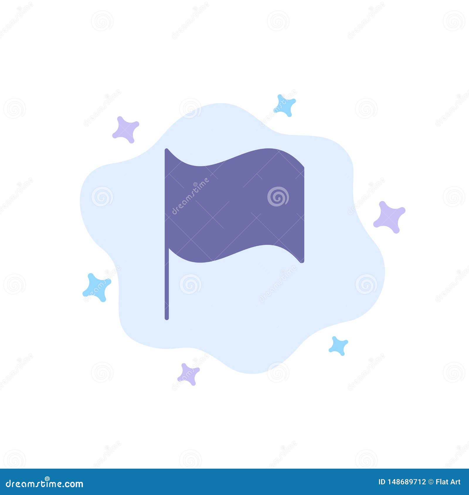 Basic, Flag, Ui Blue Icon on Abstract Cloud Background Stock Vector ...