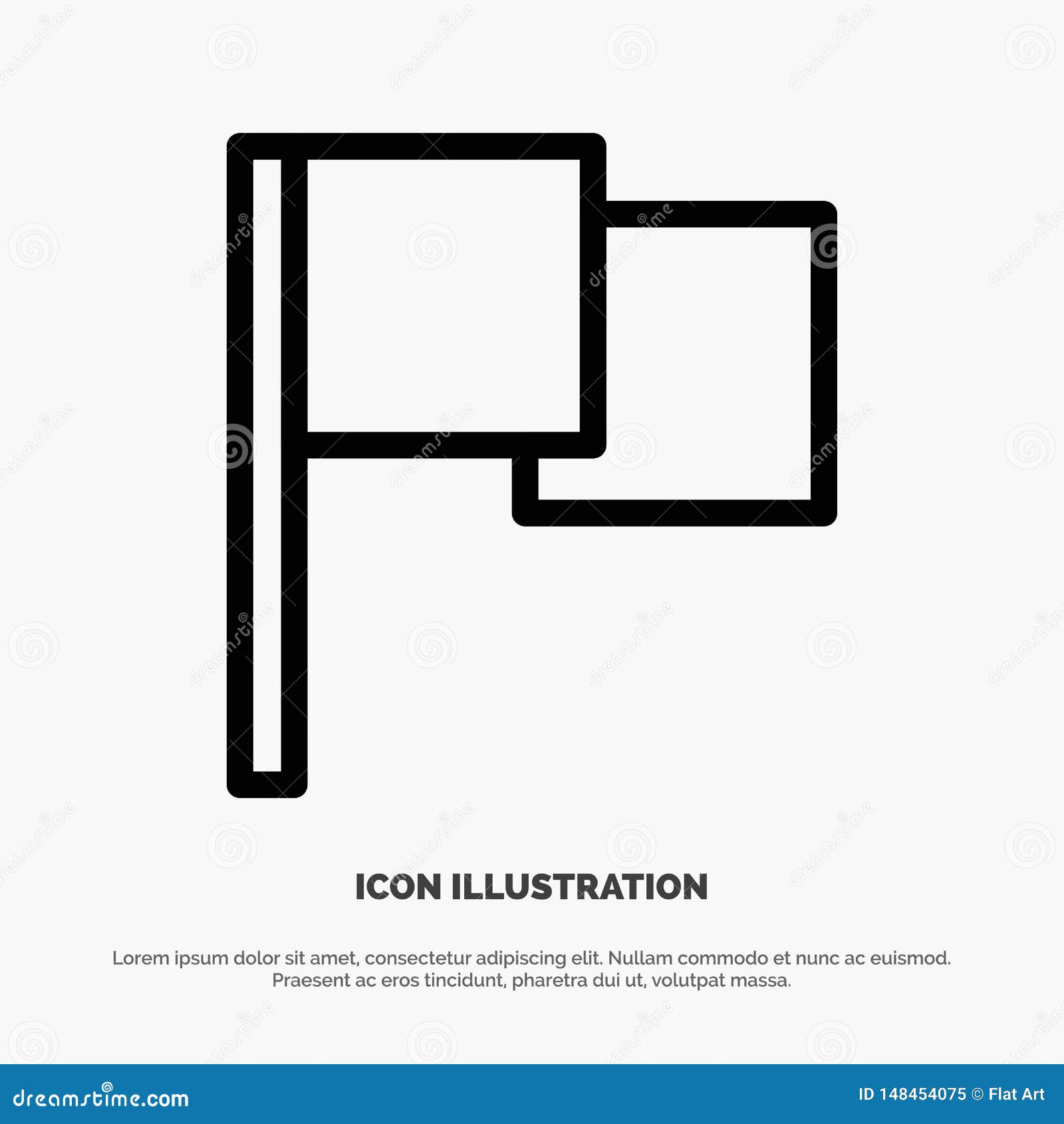 Basic, Flag, Ui Line Icon Vector Stock Vector - Illustration of blue ...