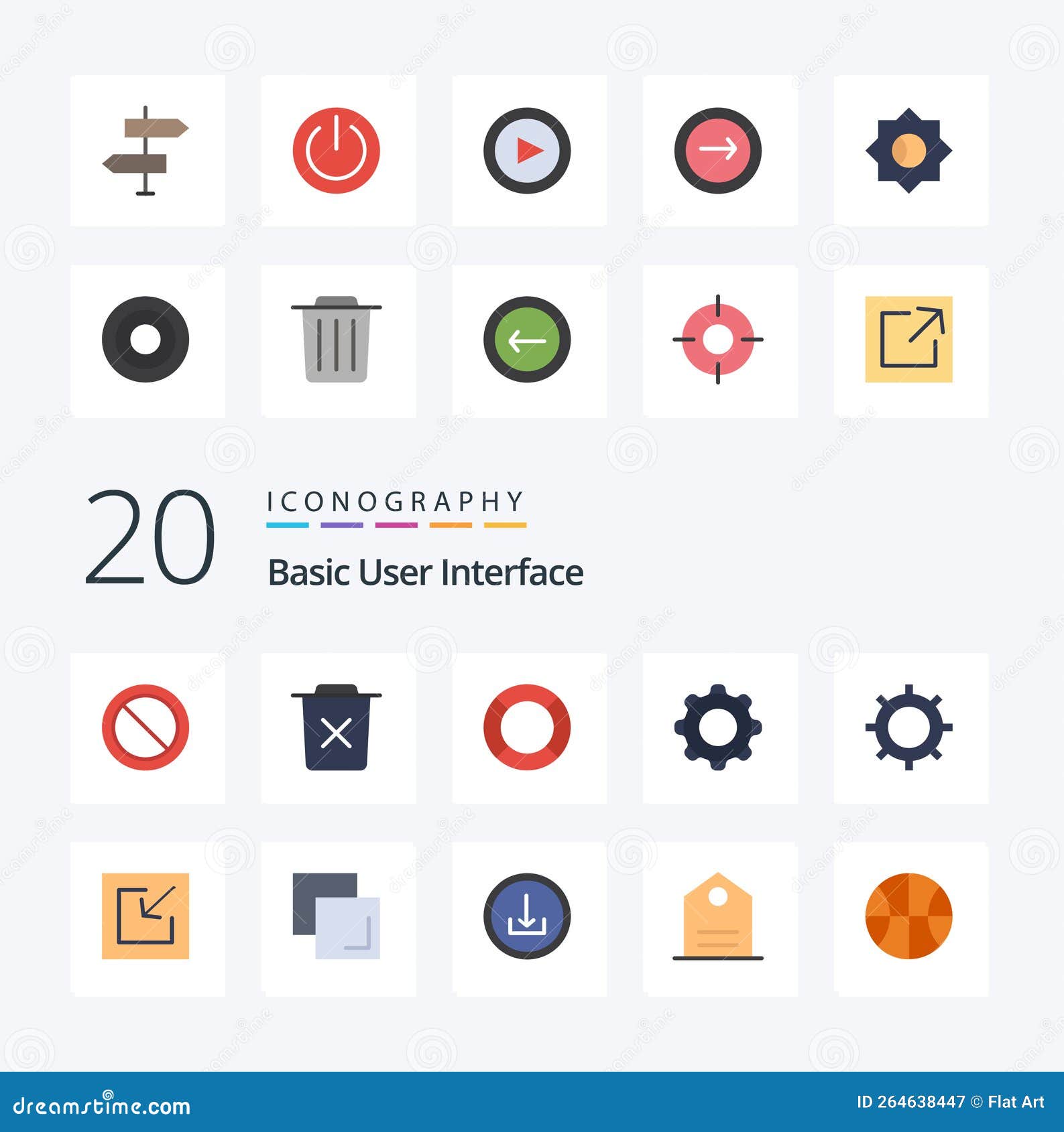 20 Basic Flat Color Icon Pack. Like Direction. Arrows. Trash. Arrow ...