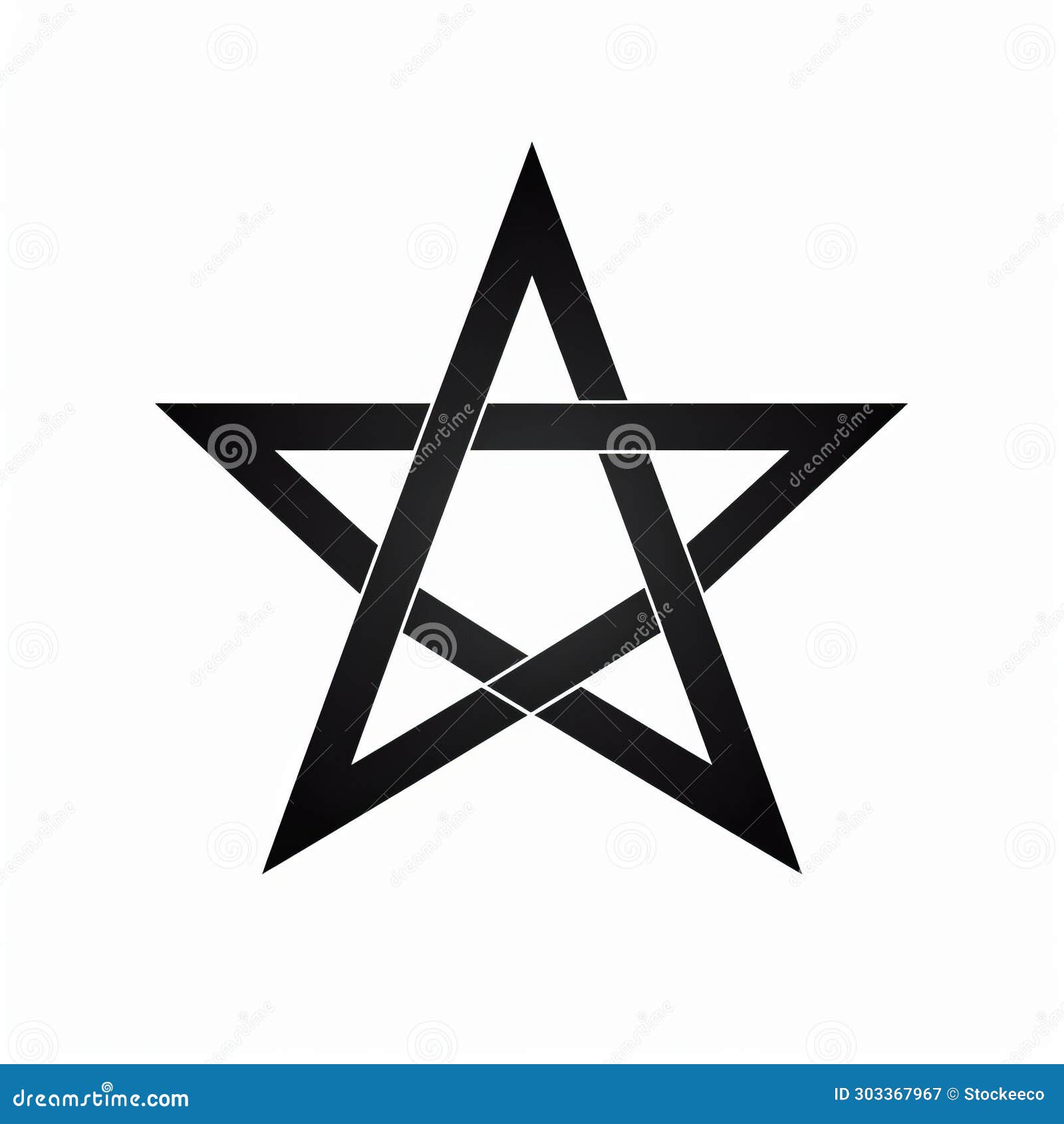 Basic Flat Pentagram: Clean Minimalist Lines on White Background Stock Illustration ...
