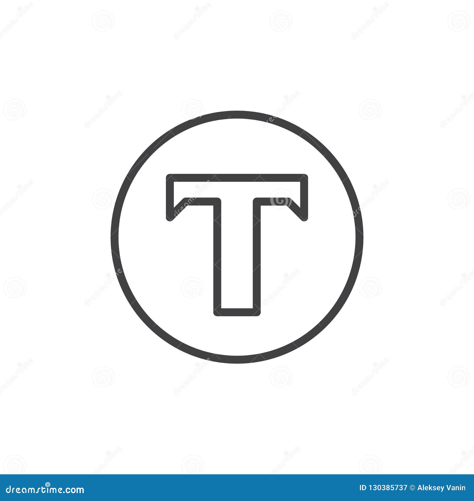 Basic Font Letter T Outline Icon Stock Vector - Illustration of linear ...