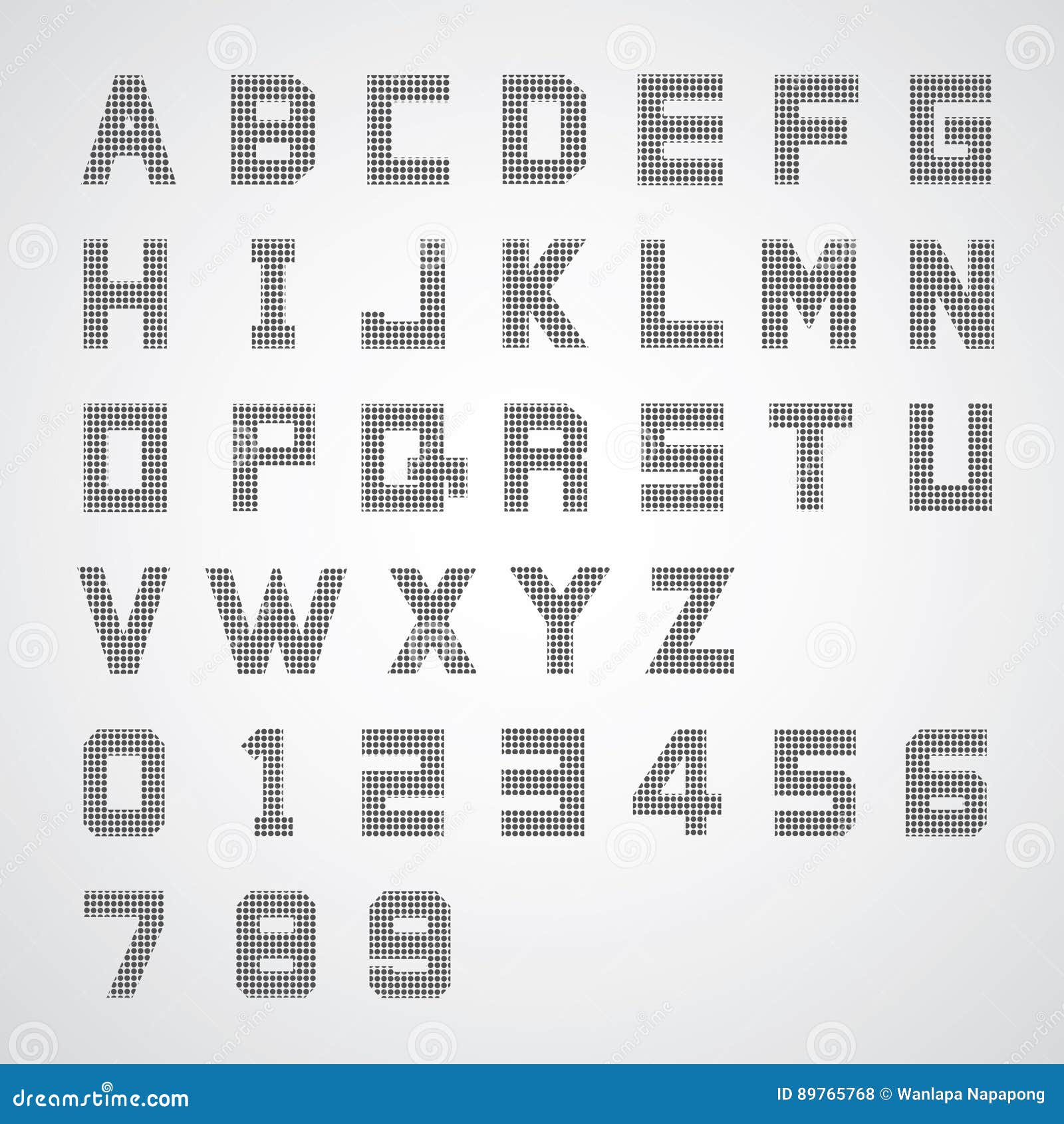 Basic font and number stock vector. Illustration of creativity - 89765768