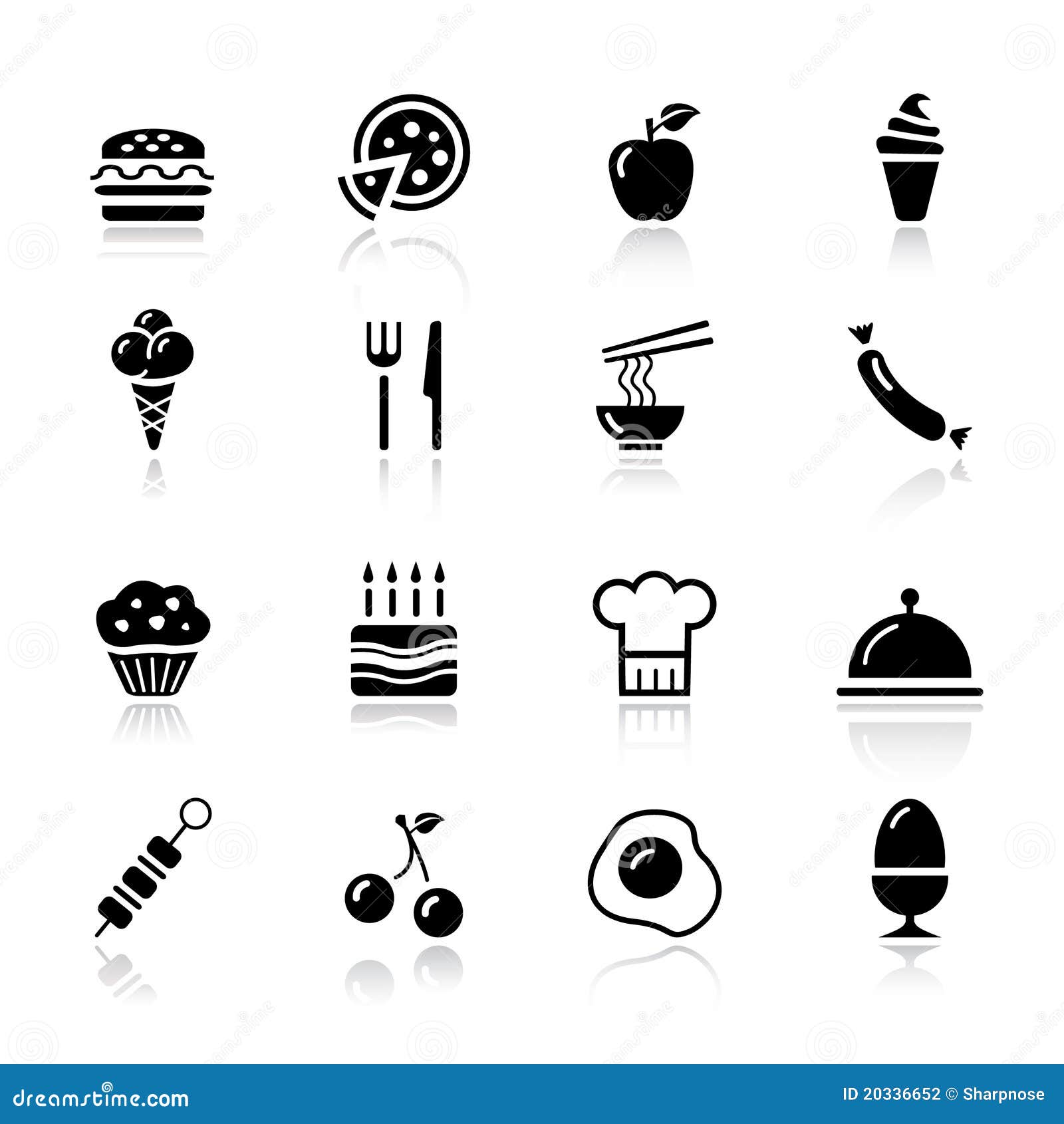 Basic - Food Icons Vector Illustration | CartoonDealer.com #20336652