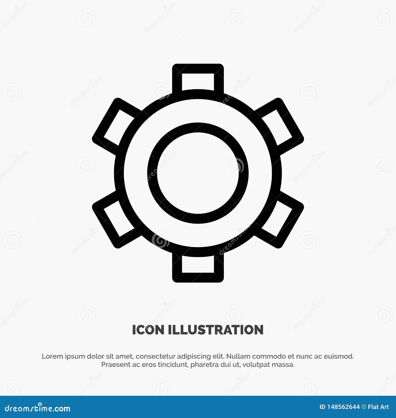 Basic, Gear, Setting, Ui Line Icon Vector Stock Vector - Illustration ...