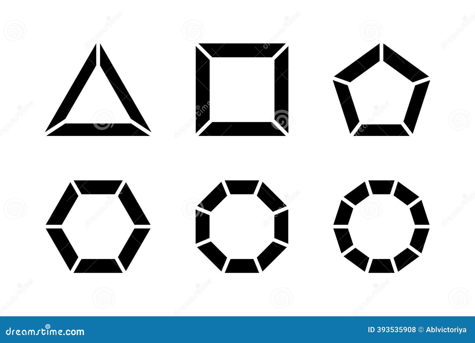 Decagon Frames Flower Wreath Spiral Leaf Floral Vector Decoration ...