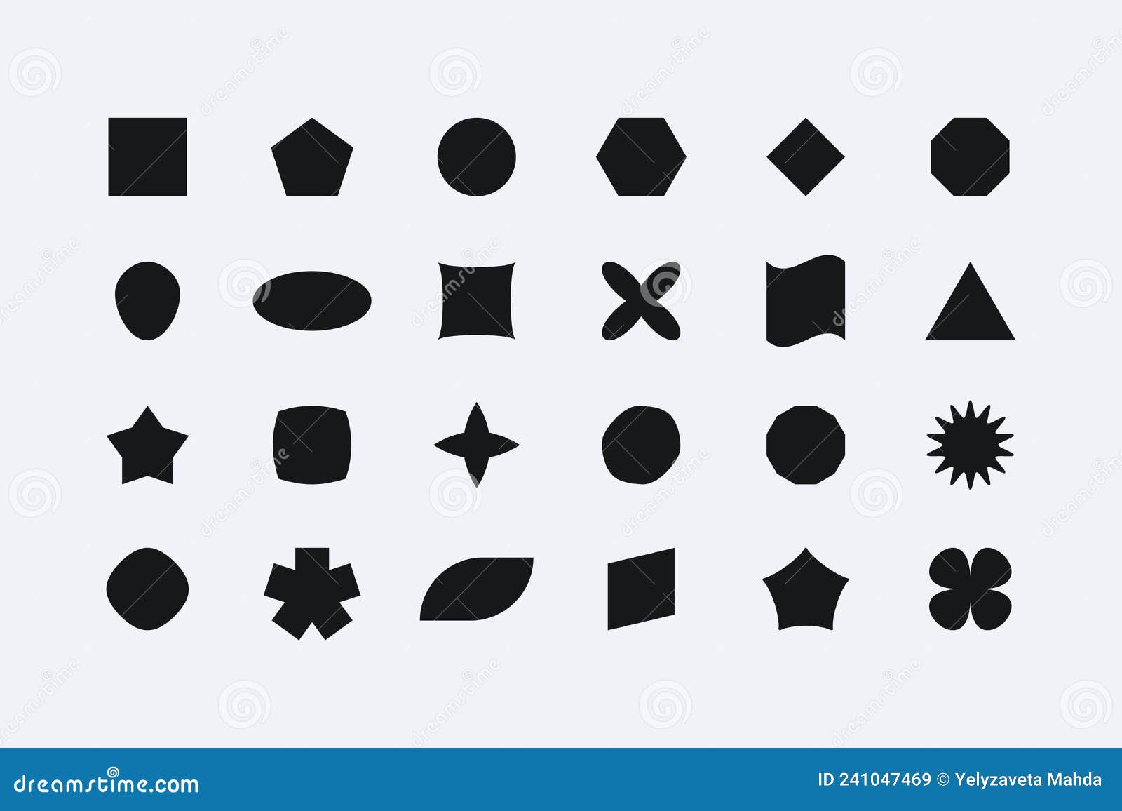 Basic Geometric Shape Set. Abstract Elements Brutalism Style, Modern ...