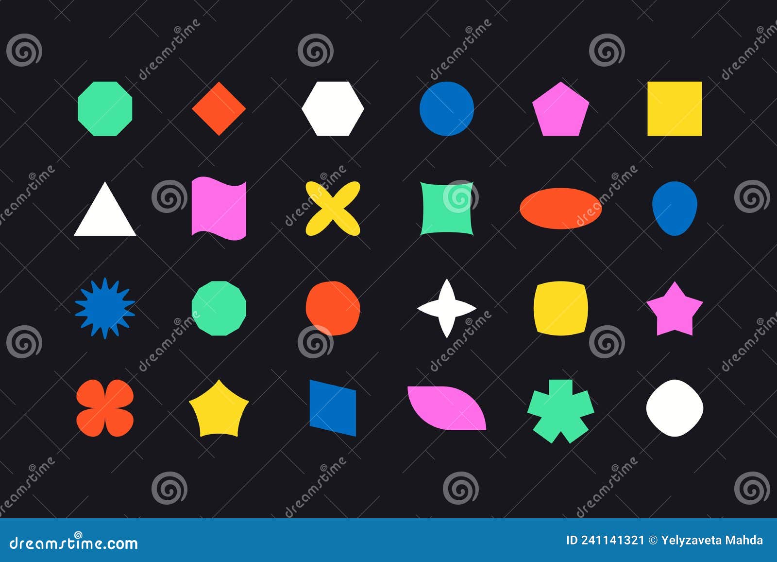 Basic Geometric Shape Set. Abstract Elements Brutalism Style, Modern ...