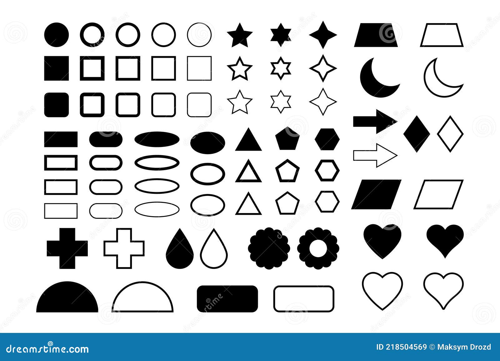 Basic geometric shapes. stock vector. Illustration of square - 218504569